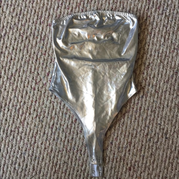 Tops | Silver Reflective Body Suit | Poshmark